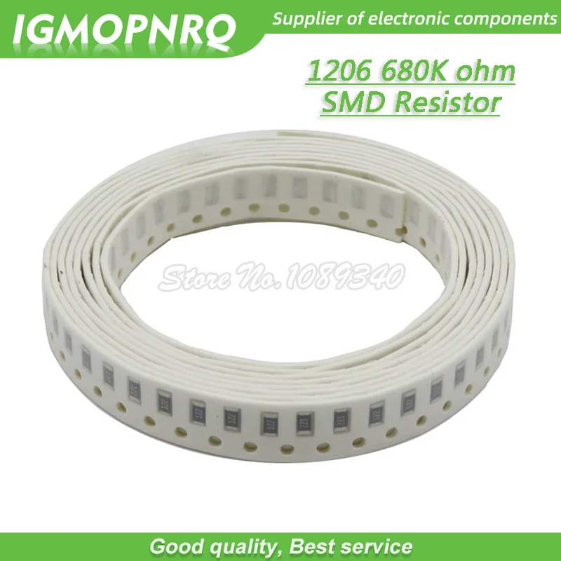 100pcs 1206 Smd Resistor 1% 680k Ohm Chip Resistor 0.25w 1/4w 683 ...