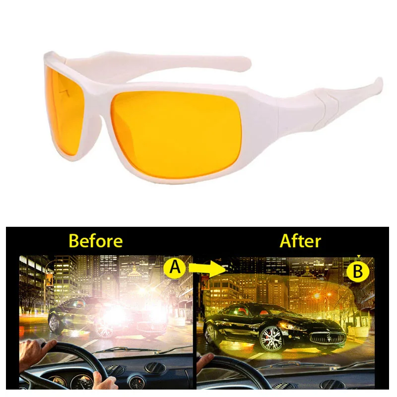 Night Driving Glasses Anti Strong Light Glasses For Safety Driving Sunglasses Yellow Lens Night