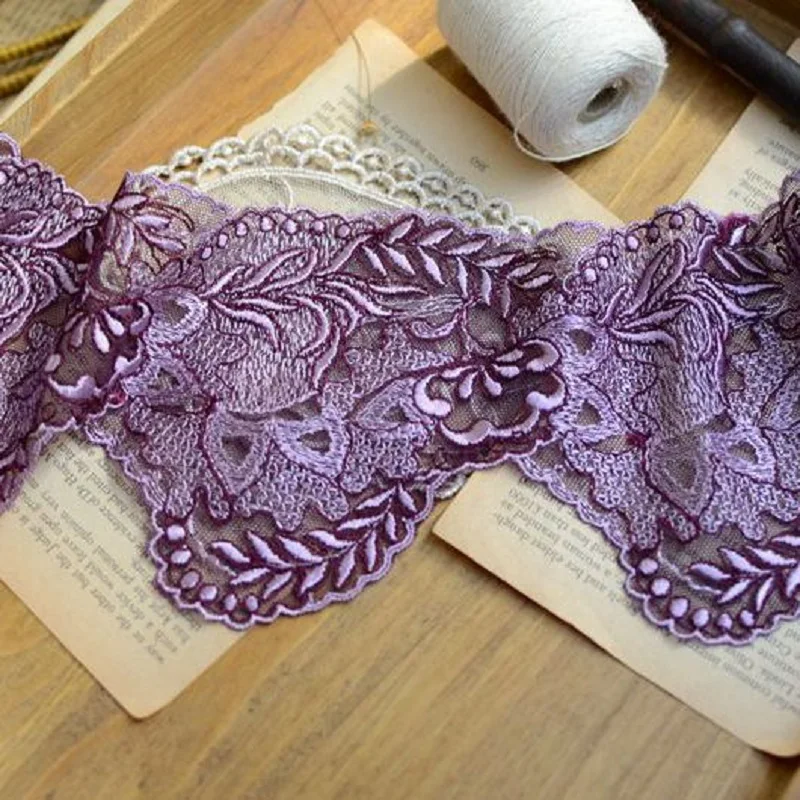 Lace lace accessories/Eva garment High quality purple gauze embroidery ...
