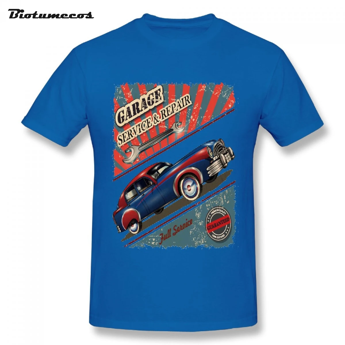High Quality Summer Men T shirt Garage Service & Repair Wrench Blue ...