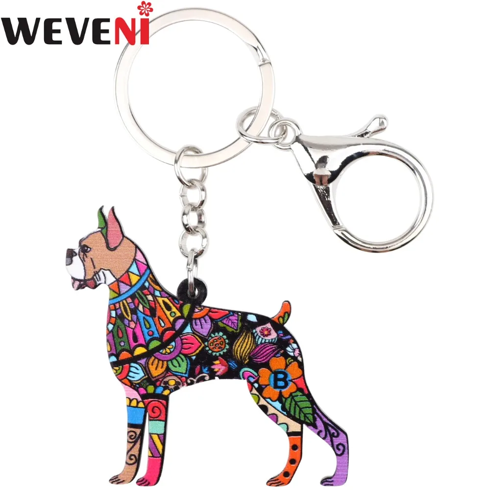 Plastic Boxer Dog Key Chain | Plastic Key Ring Bag | Plastic Jewelry ...