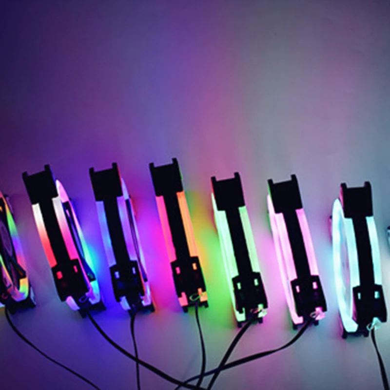 Computer LED Fans Double-sided Computer Power Supply Fan Aurora LED ...