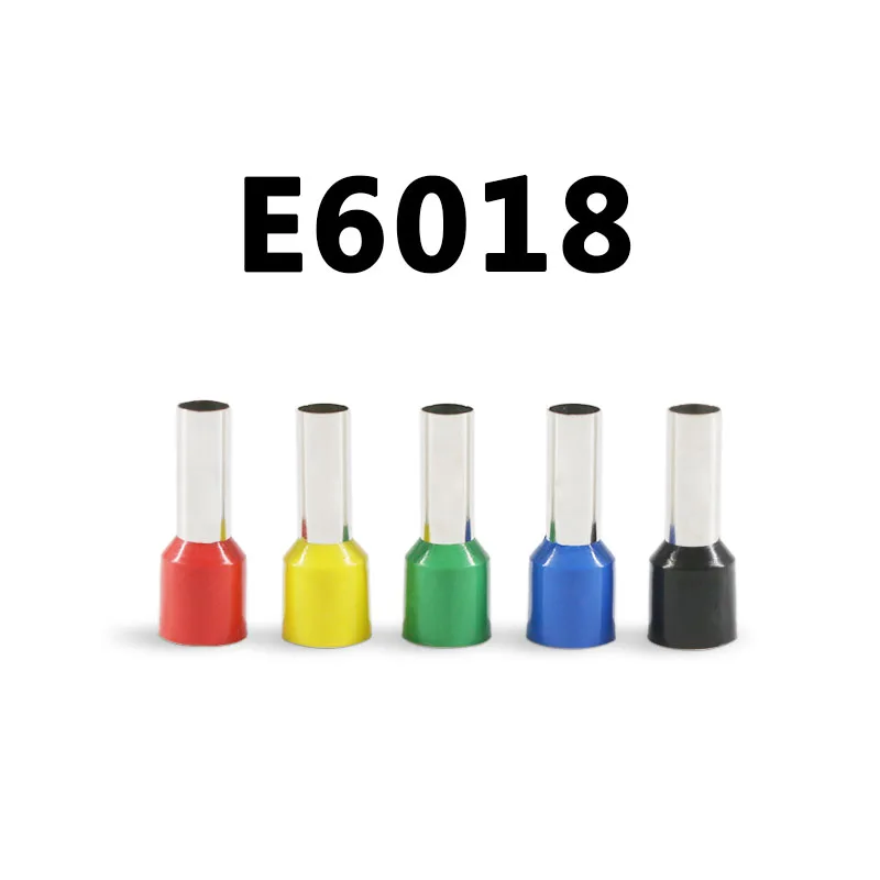 100pcs E6018 Tube Insulating Terminals 6mm2 Cable Wire Connector ...