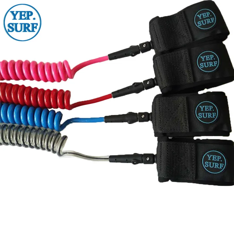 1pc Coiled 12ft 8mm Surf board leg leash rope for sup board surfboard ...