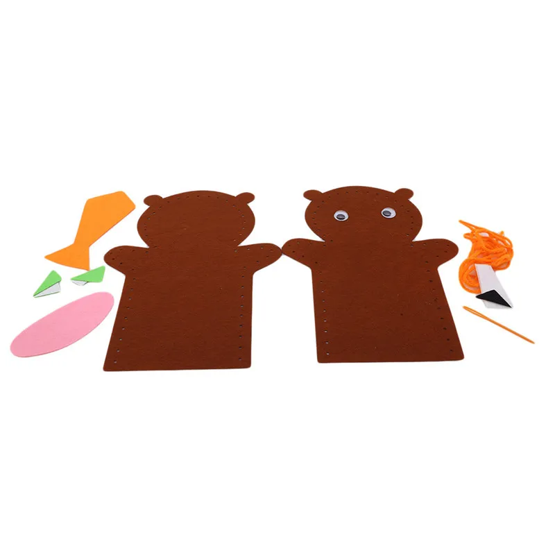 Self Made DIY Cute Cartoon Animals Doll Kids Glove Finger Education ...