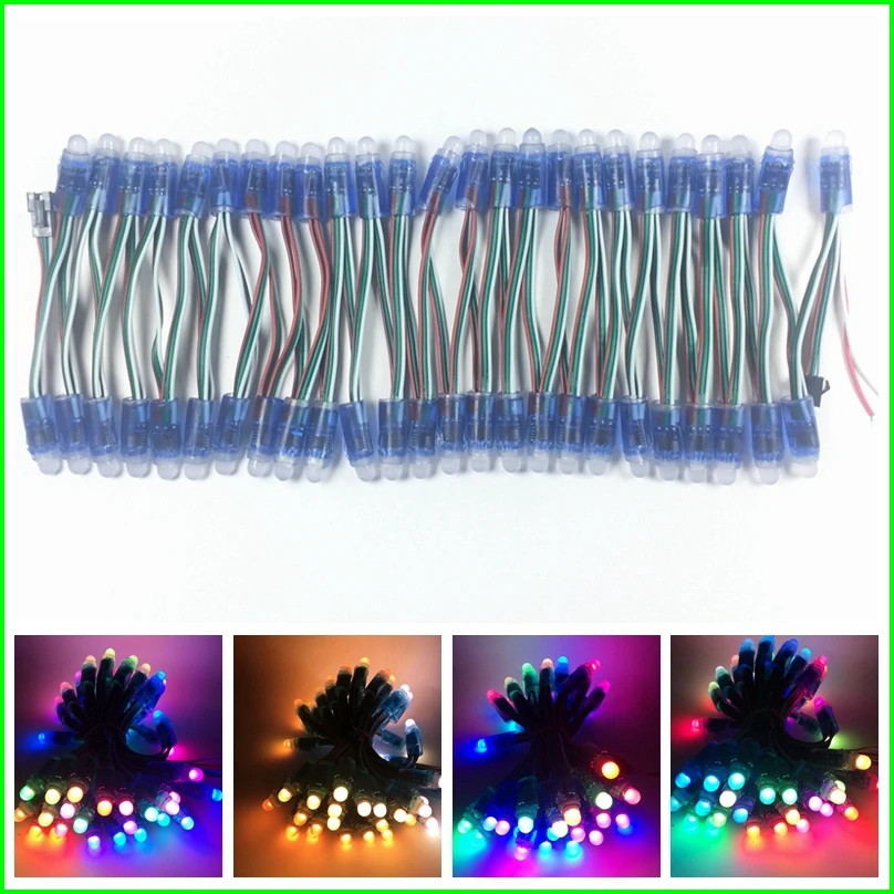50pcs DC5V WS2811 IC RGB LED Modules String Light 12MM Full Color IP68 ...