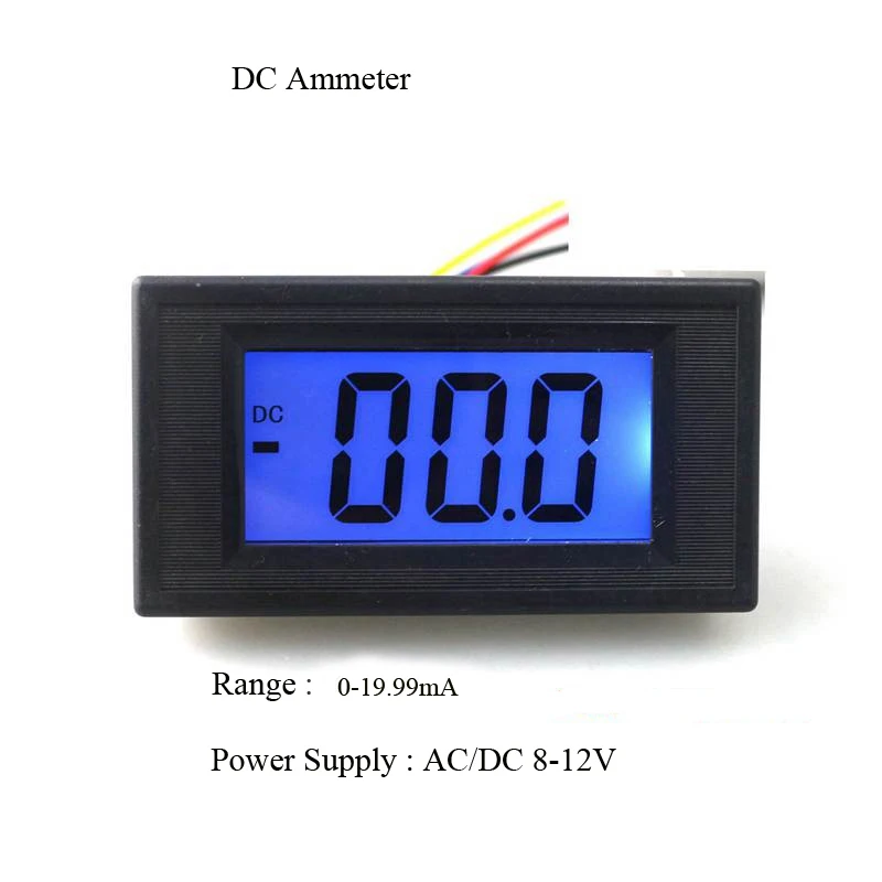Free Shipping DC Ammeter DC 0~19.99mA Ampere Meter Blue Led Display ...