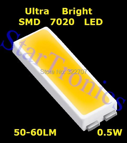 Купить 100шт белый SMD 7020 LED, ультра светлые 50-60lm Сид 7020 0,5 Вт ...