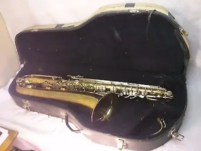 Vintage SELMER Bundy ORIGINAL BRASS BARITONE SAXOPHONE Sax w. Damaged ...