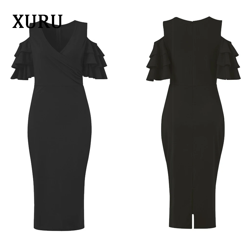 XURU белое, черное, розовое, желтое платье с открытыми плечами ...