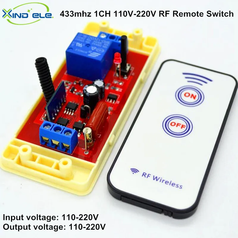 AC 110V 220V Output 1CH RF Universal Wireless Light Remote Control ...