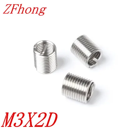 50pcs M3 M3*2D stainless steel wire thread insert|Threaded Insert ...