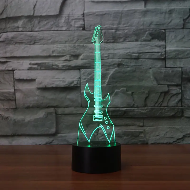 Electric Guitar 7 Colors Change Led Night Light Musical Instruments 3D ...
