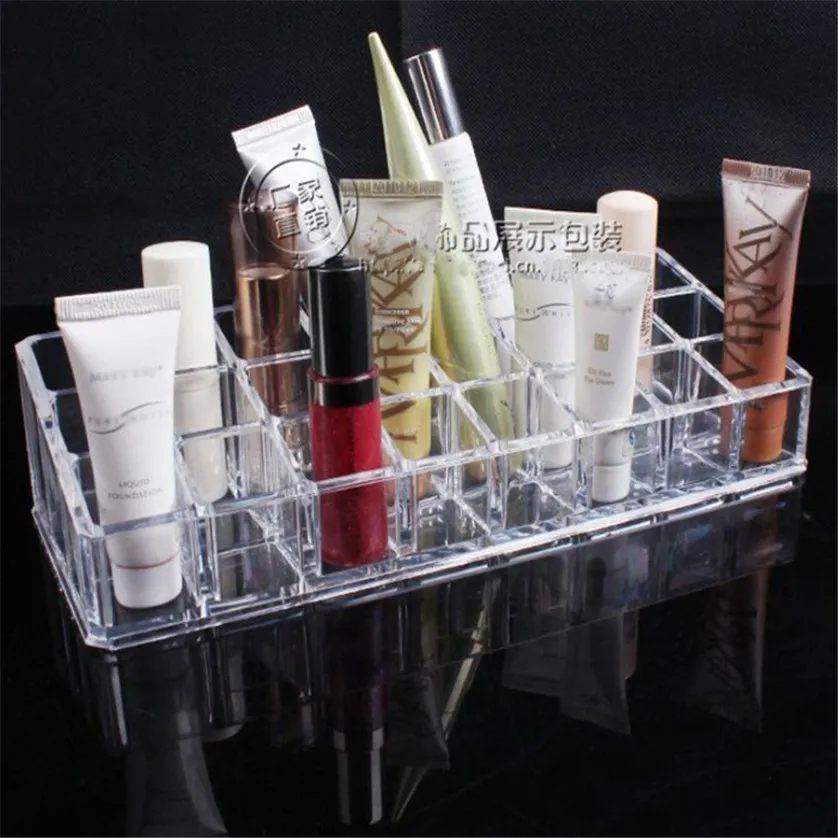 Women's Fashion Beauty Designer Cosmetic Box Clear Acrylic 24 Lipstick ...