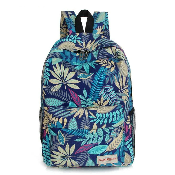 121117 newhotstacy lady sweet floral printing canvas backpack student ...