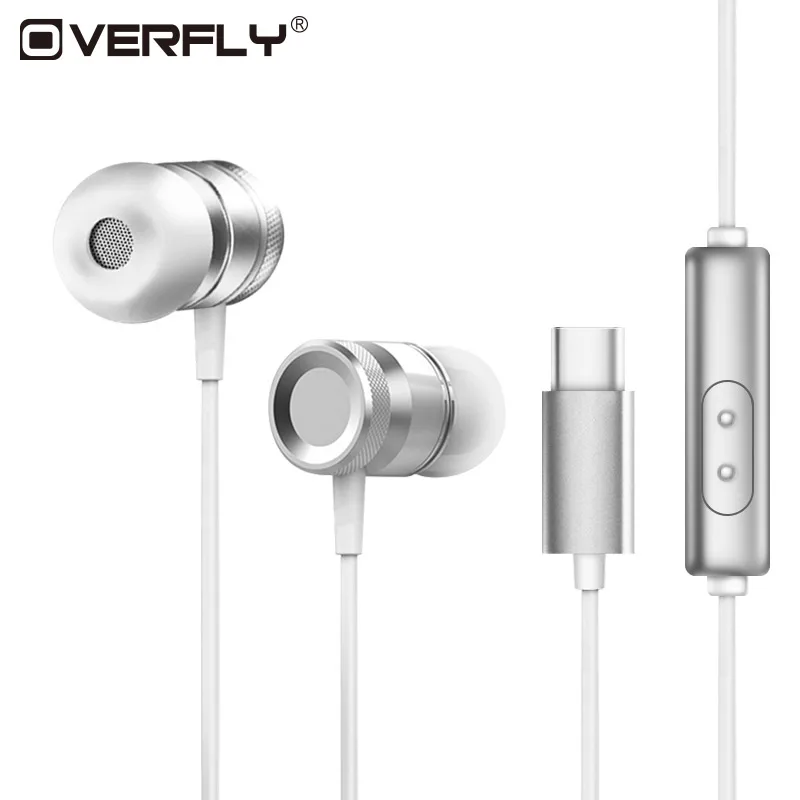 Overfly USB C tipo C auriculares deportivos con cable con micrófono ...
