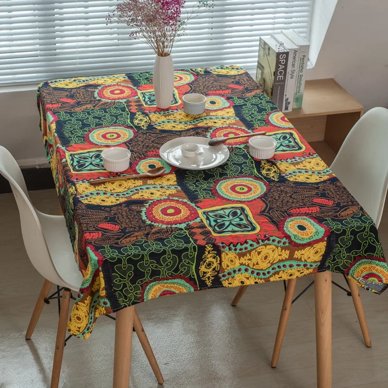 Bohemia Boho Floral Print Table Cloth Waterproof Tablecloth ...