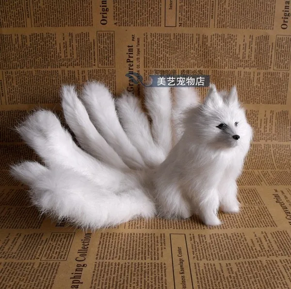 Simulation-white-nine-tail-fox-model-rabbit-fur-processing-fox-cents ...