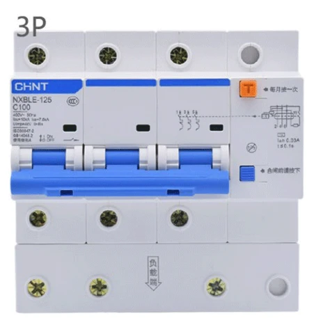 CHNT CHINT NXBLE 125 63A 80A 100A 125A 3 จุด RCBO ขนาดเล็ก Earth Leakage Circuit เบรกเกอร์การ ...