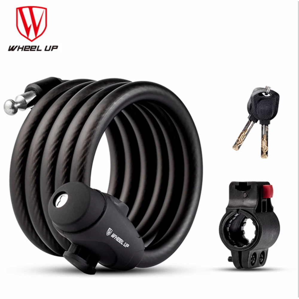 WHEEL UP candado antirrobo para bicicleta de montaña y carretera, bloqueo de seguridad con cable ...