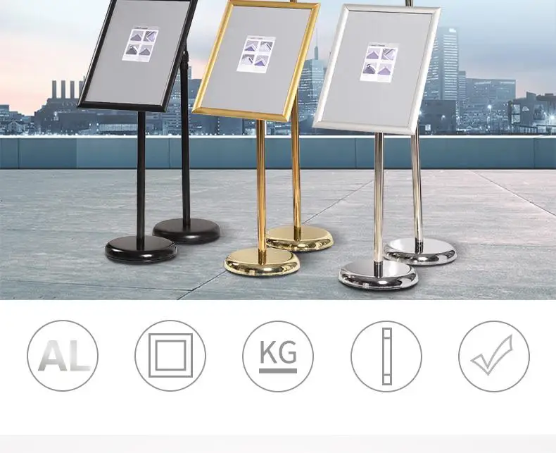 2021 Stainless Steel Floor Sign Stand A4 Poster Frame Lifting Billboard ...
