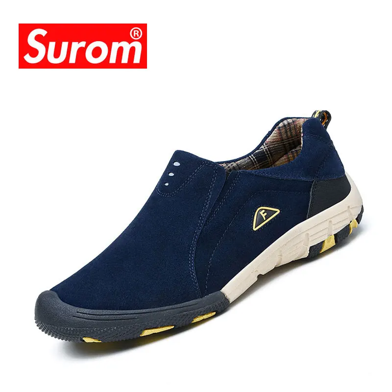 SUROM 2018 Primavera Novo Estilo De Couro Geniue Sapatos Masculinos ...