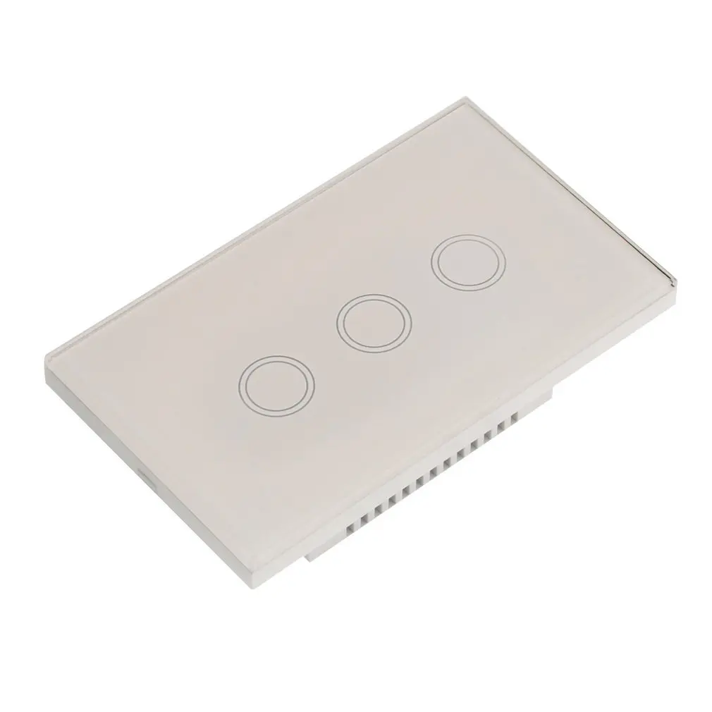 1pcs Standard Smart 3 Gang 1 Touch Control Glass Crystal LED Panel Wall ...
