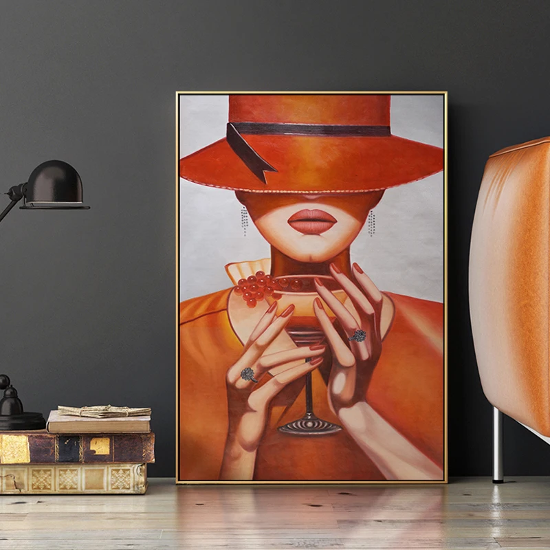 Home Décor Elegant lady Wall Art Ladys Hat Design Vinyl Record Wall ...