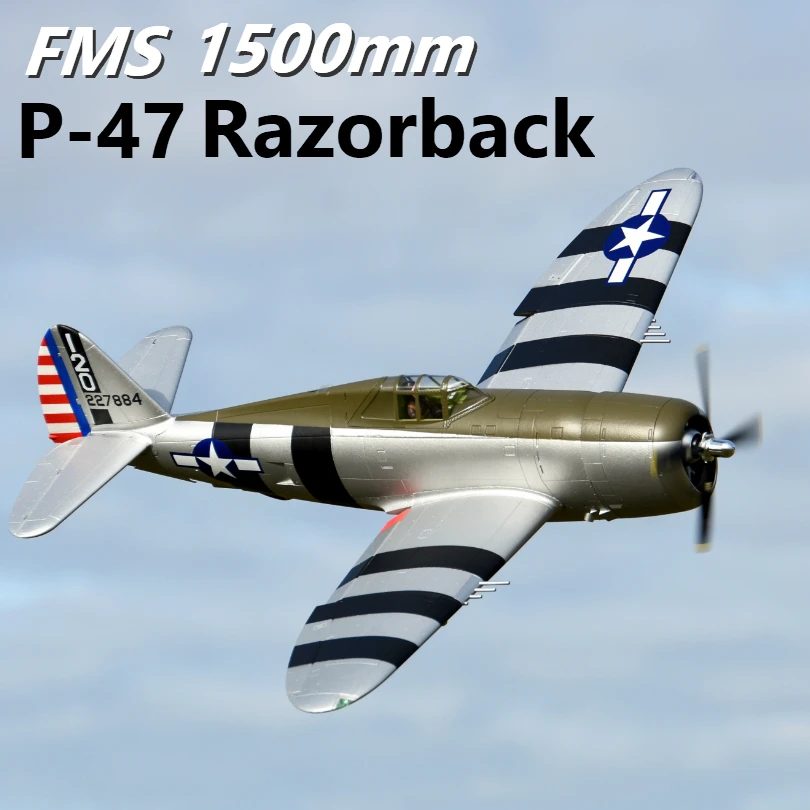 FMS 1500MM 1.5M P47 P-47 Razorback Bonnie 6S 6CH with Flaps Retracts ...