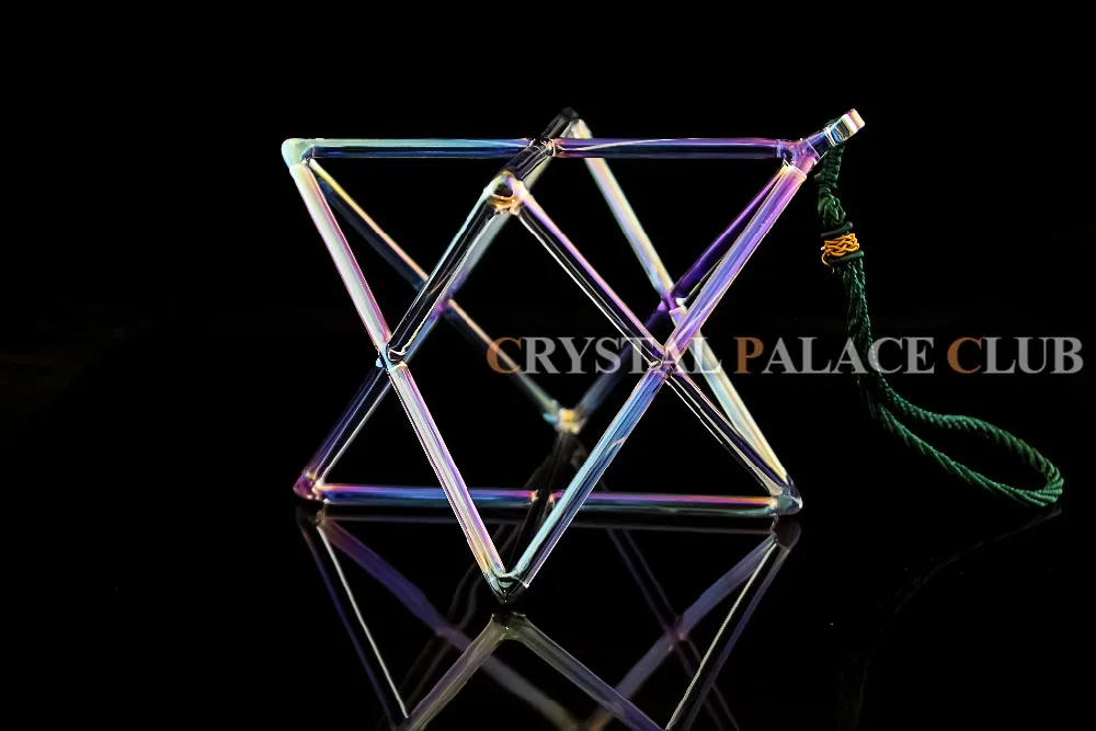 6 inches colorful crystal singing double pyramid for healing energy ...