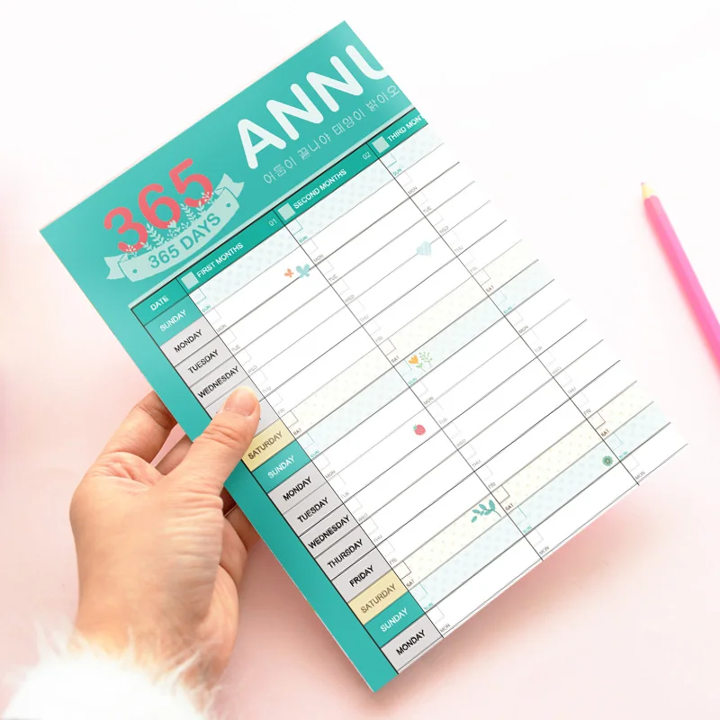2019 Planner 365 Day Calendars Plan Book Cute Cartoon
