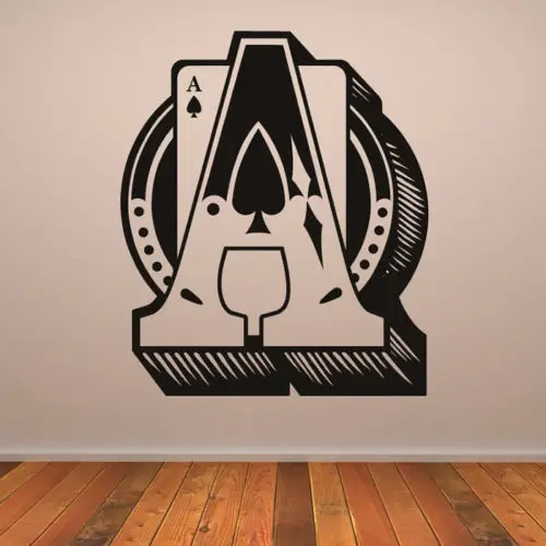 Ace Of Spades Card & Letter A Playing Cards Games Wall Stickers Home ...