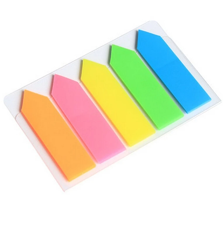 6packs/lot Premium 45*12mm Sticky Tab Multicolour Memo Paper High ...
