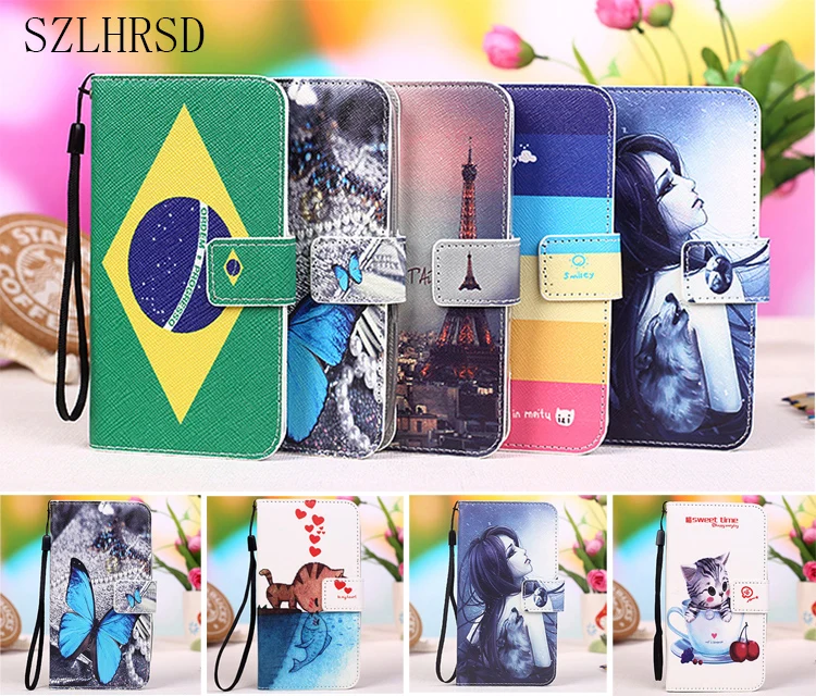 Pu leather case with drawings for haier ginger g7s|wallet case|case ...