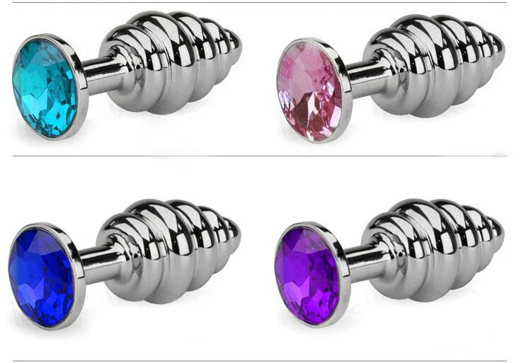 Stainless steel metal buttplug analtoy silver thread plug sex toys adult products|plugged in ...