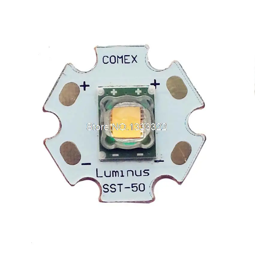 Luminus SST 50 LED Emitter 1300LM 3.4 3.7V 10W 3000K Led Chip 20mm ...