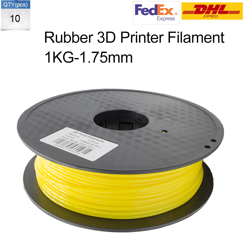10KG/Lot 3D Printer Rubber Filament 10Rolls 1KG/Roll 1.75 MM 3D Printer ...