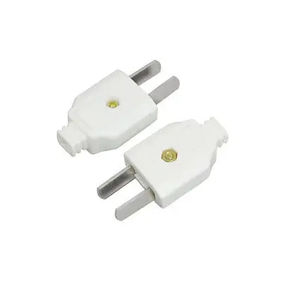 2pcs 2 Pin Us Au Plug Electrical Power Connector Replacement White Ac ...