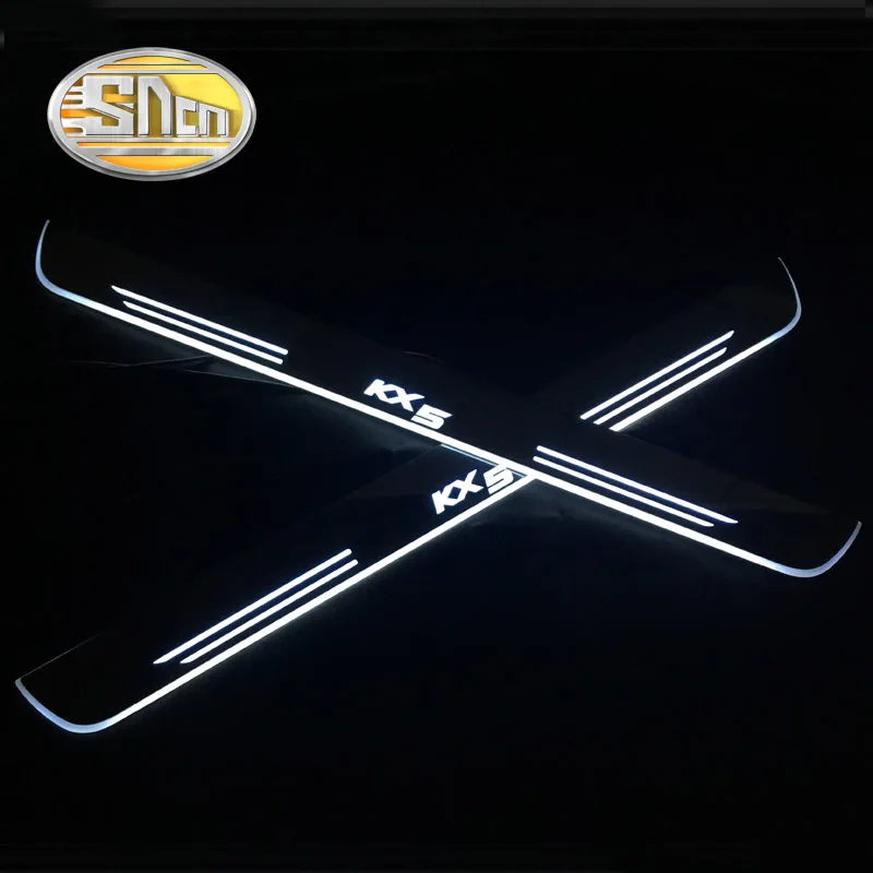 SNCN 4PCS Acrylic Moving LED Welcome Pedal Car Scuff Plate Pedal Door ...