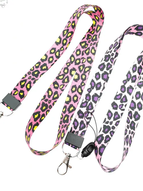 10pcs/20pcs/50pcs/100pcs pink Leopard grain mix lanyard Neck Strap ...