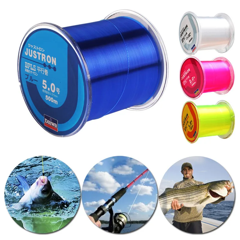 500m super forte náilon linhas de pesca durável monofilamento lago mar ...