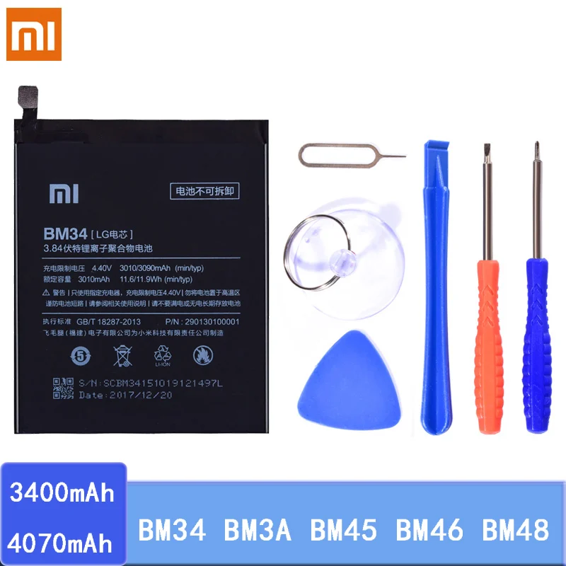 Original BM34 BM3A BM45 BM46 BM48 Battery For Xiaomi Redmi Mi Note 2 3 ...