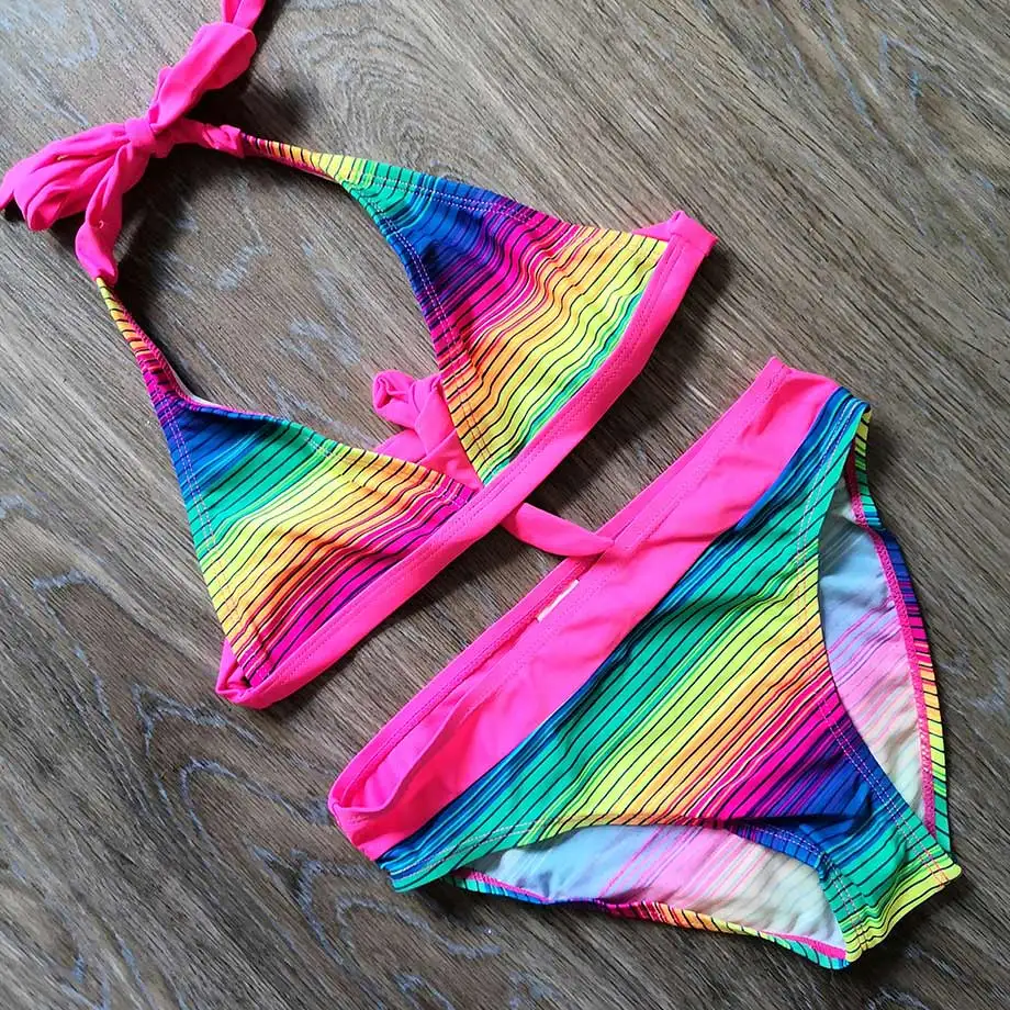 6-16 Years Floral Child Girl Bikini Kids Swimwear Children Two Piece ...