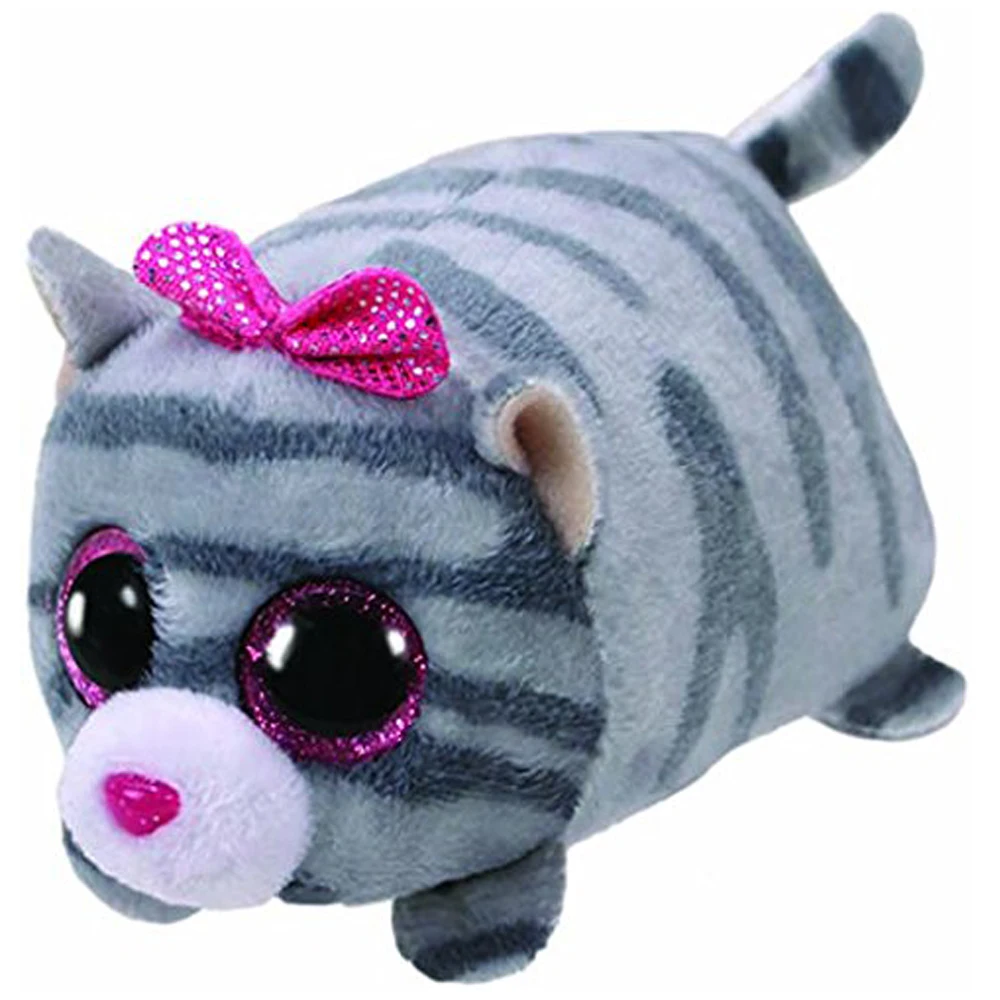 Ty Teeny Tys 4" 10cm Cassie the Grey Cat Stackable Plush Small Soft Big ...