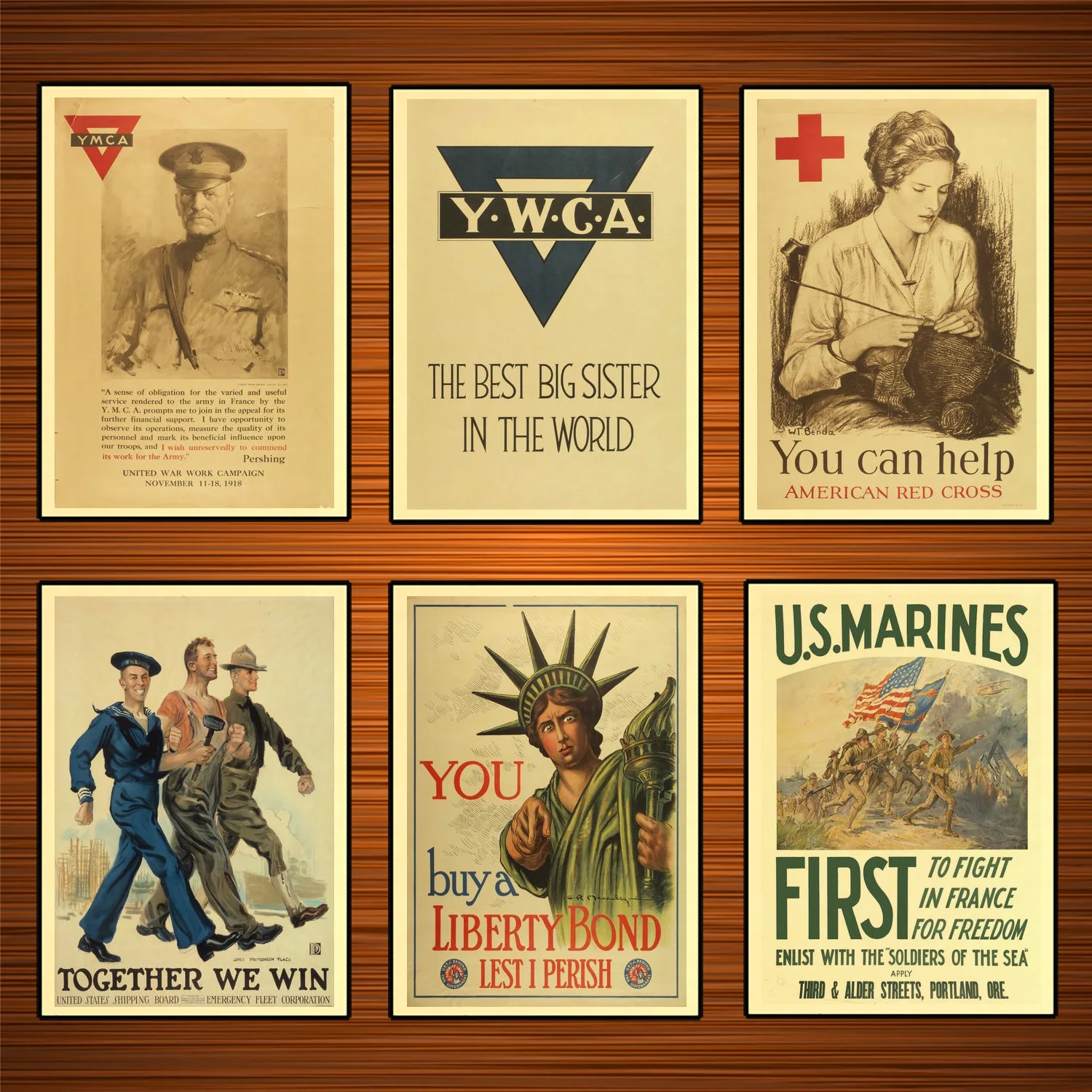 Vintage 1910s USA WW1 Propaganda Poster The Best Big Sister in THe ...