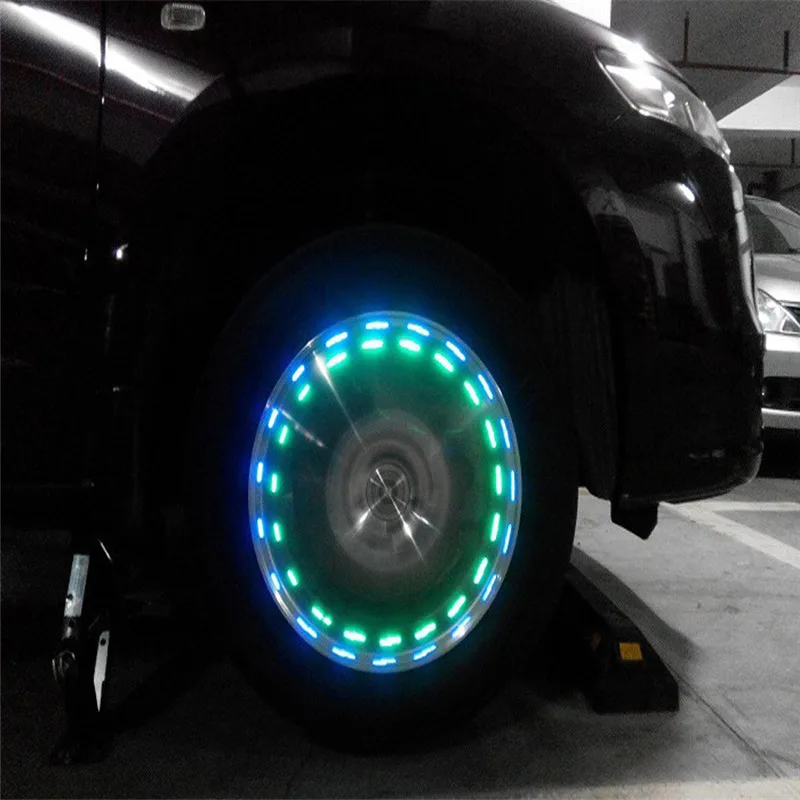 New fashion 1PC Car Auto Wheel Hub Tire Solar Color LED Decorative ...