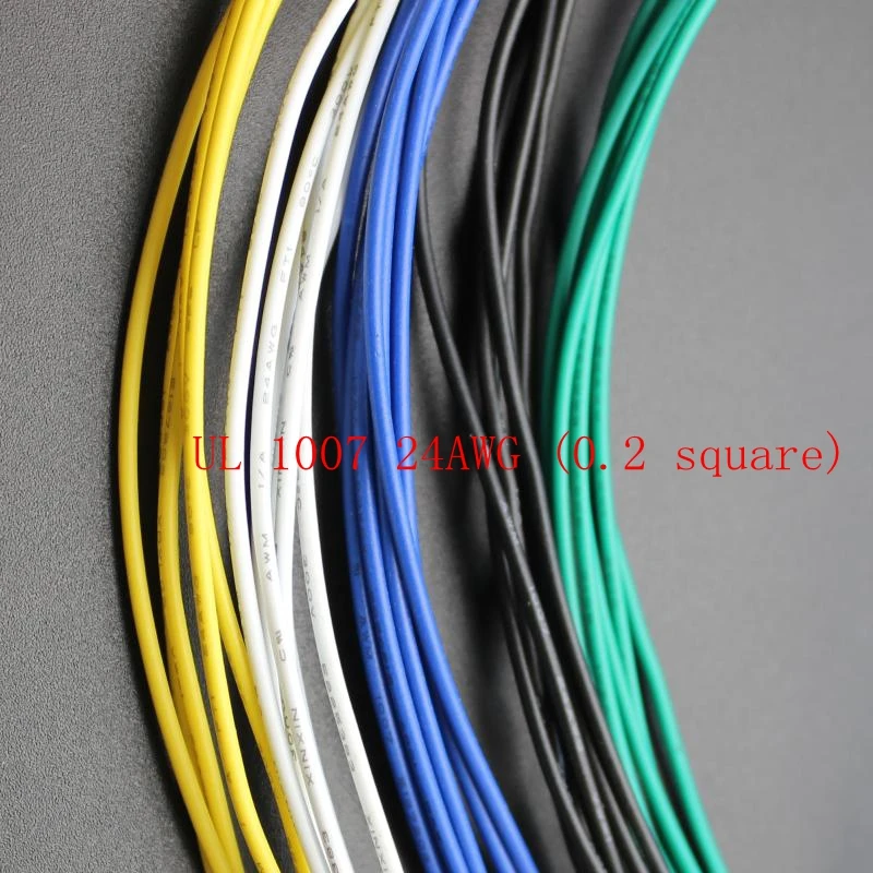 5meters Electronic wire 1007 24AWG 0.2 flat outer diameter 1.4mm cable ...