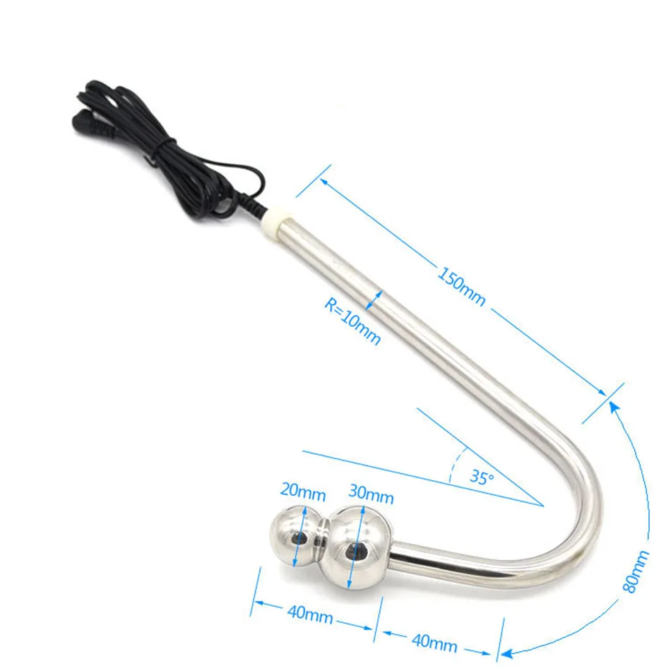 Electro Shock Penis Ring Penis Plug Glans Restraint Sex Toys Two Output ...