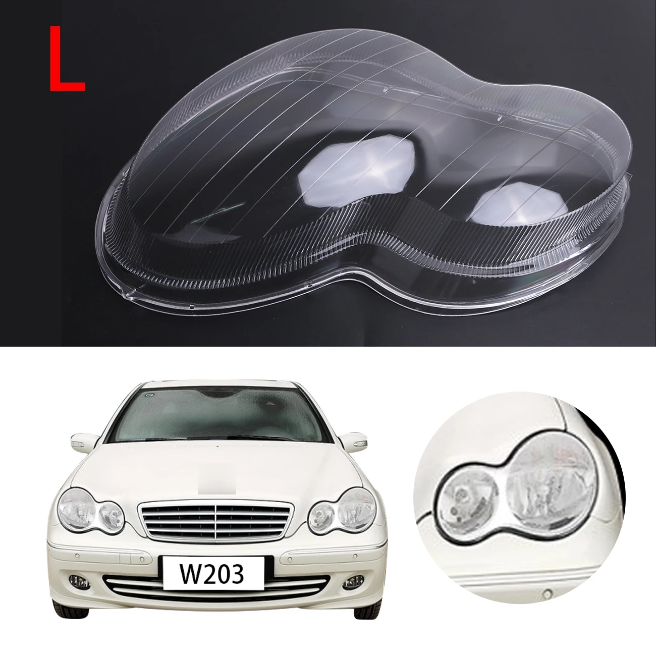 Left Transparent Headlight Lens Shell Cover Fog Light Assembly For ...
