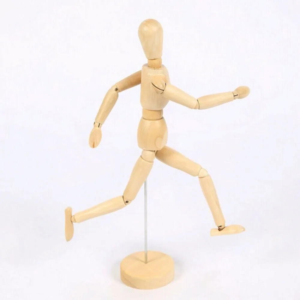 1 Pc/pack Cool Wooden Flexible-joint 14cm Human Puppet Model For Art ...
